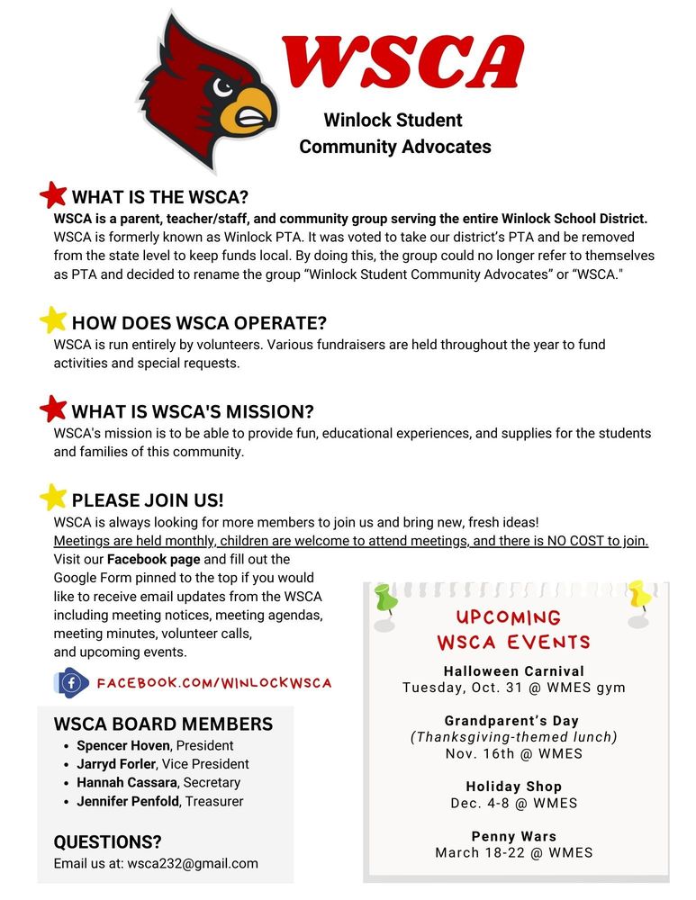 What is WSCA | Winlock School District